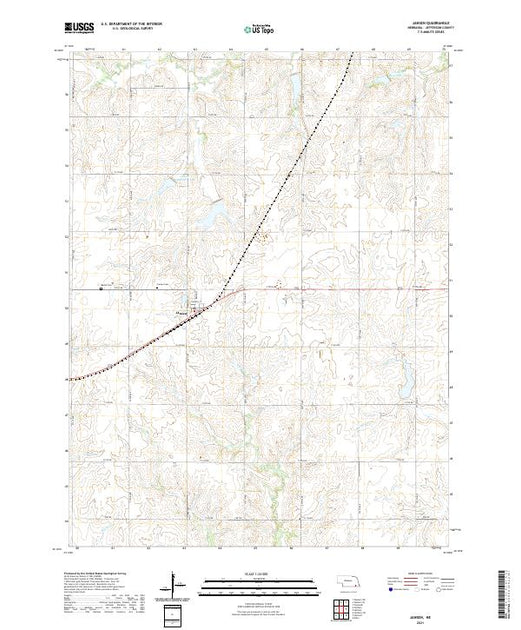 USGS US Topo 7.5-minute map for Jansen NE 2021 – American Map Store