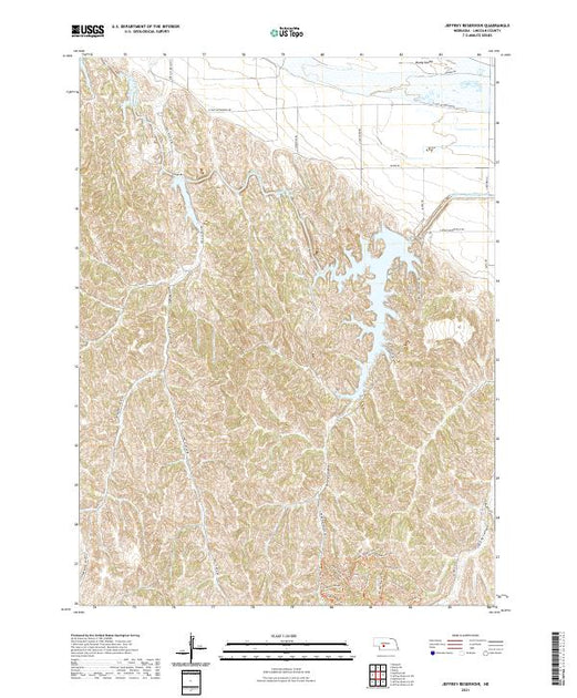 USGS US Topo 7.5-minute map for Jeffrey Reservoir NE 2021 – American ...