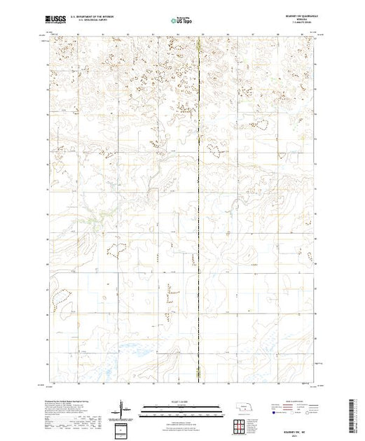 USGS US Topo 7.5-minute map for Kearney SW NE 2021 – American Map Store