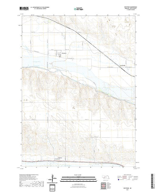 USGS US Topo 7.5-minute map for Keystone NE 2021 – American Map Store