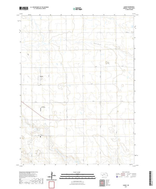 USGS US Topo 7.5-minute map for Lamar NE 2021 – American Map Store