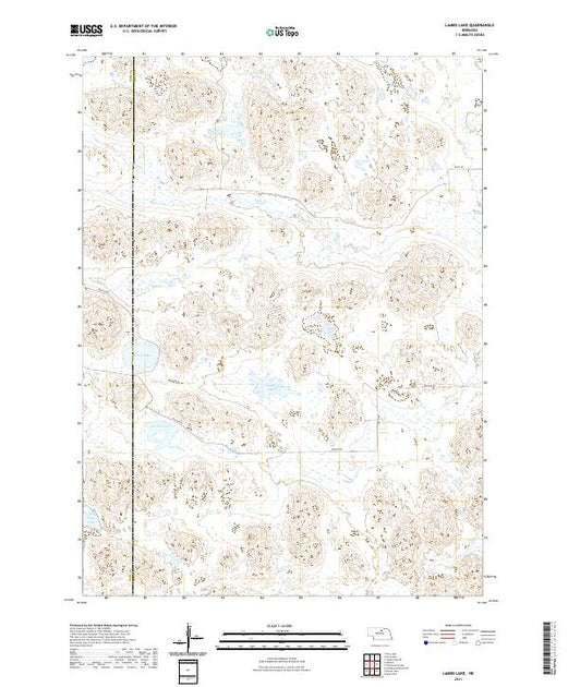 USGS US Topo 7.5-minute map for Lambs Lake NE 2021 – American Map Store