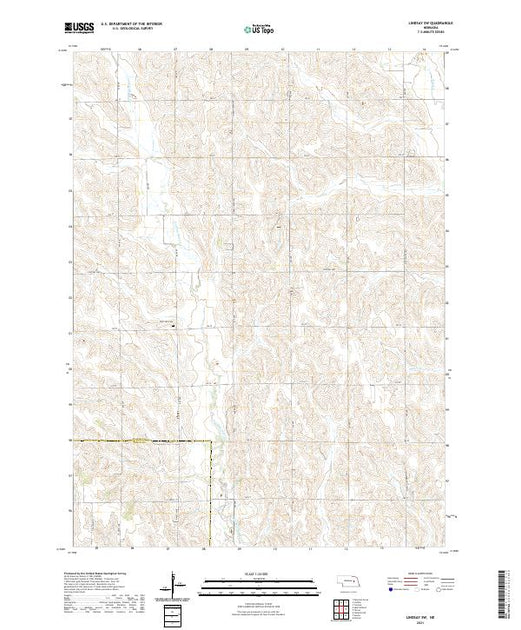 USGS US Topo 7.5-minute map for Lindsay SW NE 2021 – American Map Store