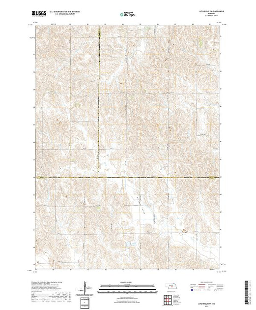 USGS US Topo 7.5-minute map for Litchfield SW NE 2021 – American Map Store