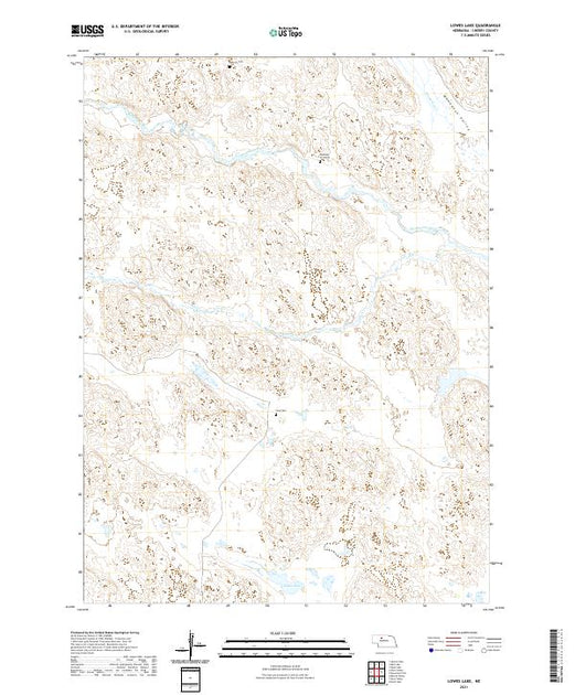 USGS US Topo 7.5-minute map for Lowes Lake NE 2021 – American Map Store