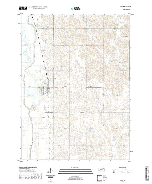USGS US Topo 7.5-minute map for Lyons NE 2021 – American Map Store