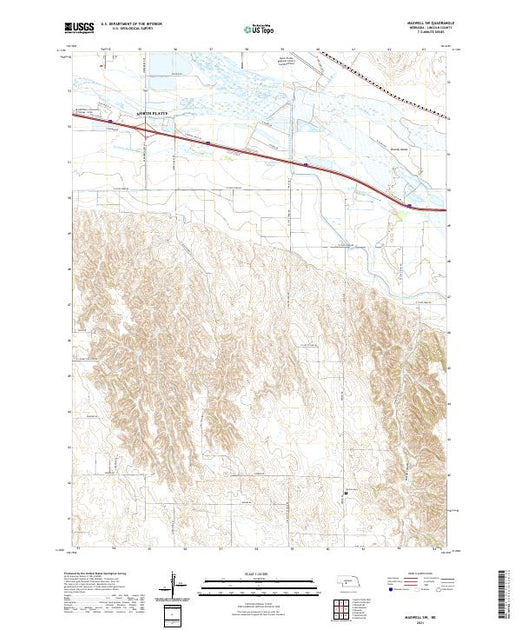 USGS US Topo 7.5-minute map for Maxwell SW NE 2021 – American Map Store