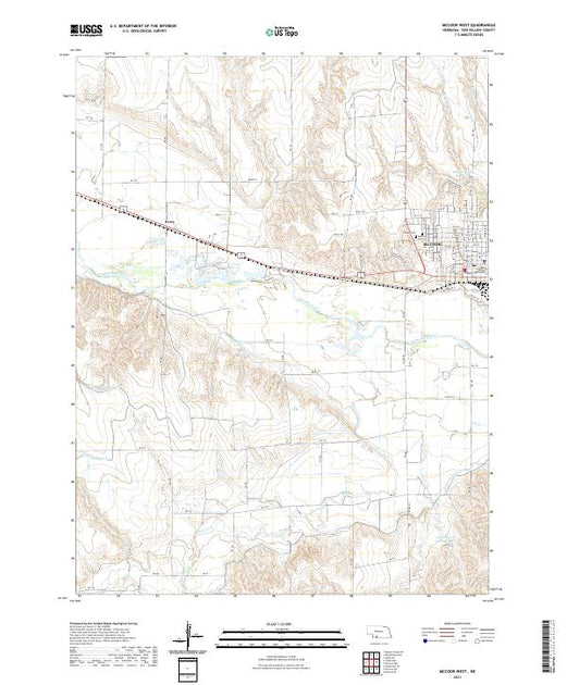USGS US Topo 7.5-minute map for McCook West NE 2021 – American Map Store