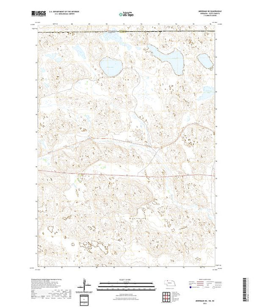 USGS US Topo 7.5-minute map for Merriman NE NESD 2021 – American Map Store