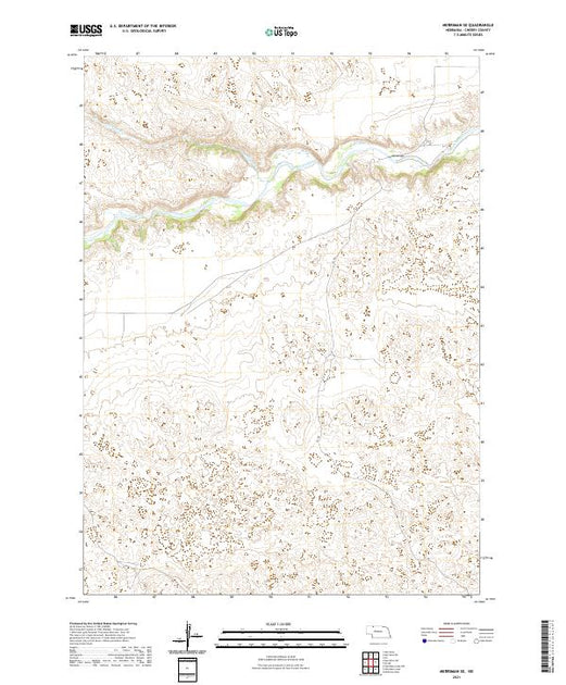 USGS US Topo 7.5-minute map for Merriman SE NE 2021 – American Map Store