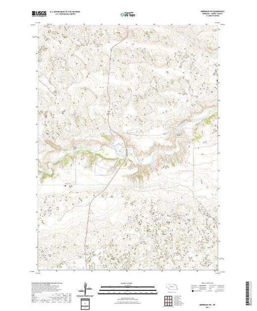 USGS US Topo 7.5-minute map for Merriman SW NE 2021 – American Map Store