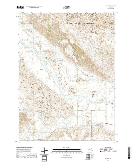 USGS US Topo 7.5-minute map for Milburn NE 2021 – American Map Store