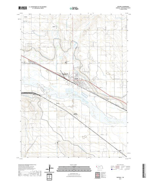 USGS US Topo 7.5-minute map for Mitchell NE 2021 – American Map Store