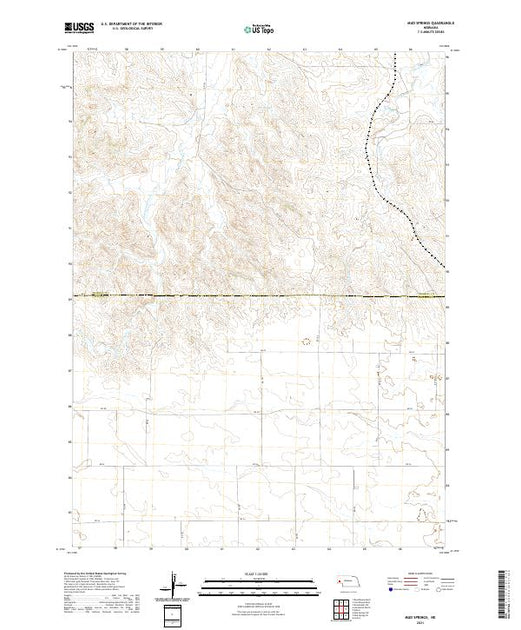 USGS US Topo 7.5-minute map for Mud Springs NE 2021 – American Map Store