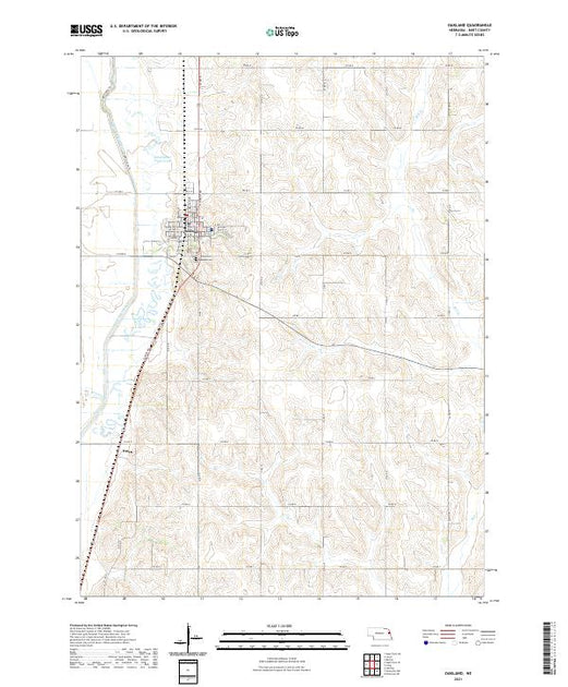 USGS US Topo 7.5-minute map for Oakland NE 2021 – American Map Store