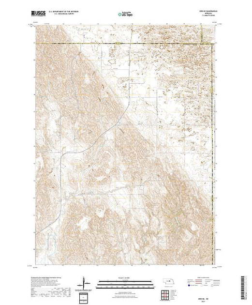 USGS US Topo 7.5-minute map for Ord NE NE 2021 – American Map Store