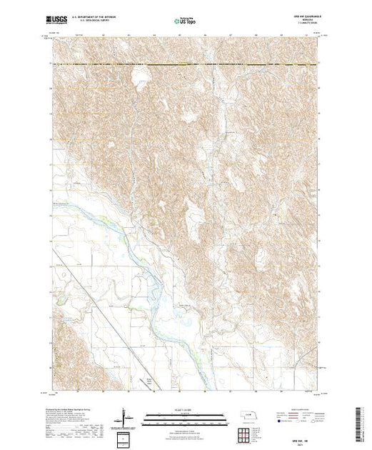 USGS US Topo 7.5-minute map for Ord NW NE 2021 – American Map Store