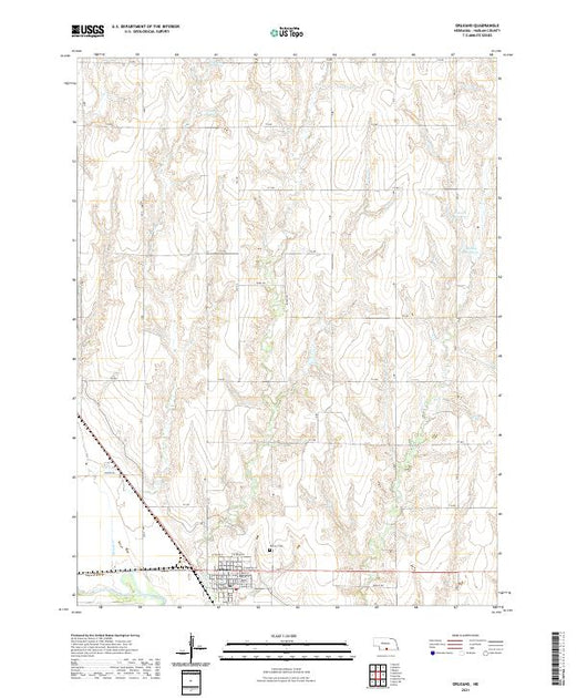USGS US Topo 7.5-minute map for Orleans NE 2021 – American Map Store