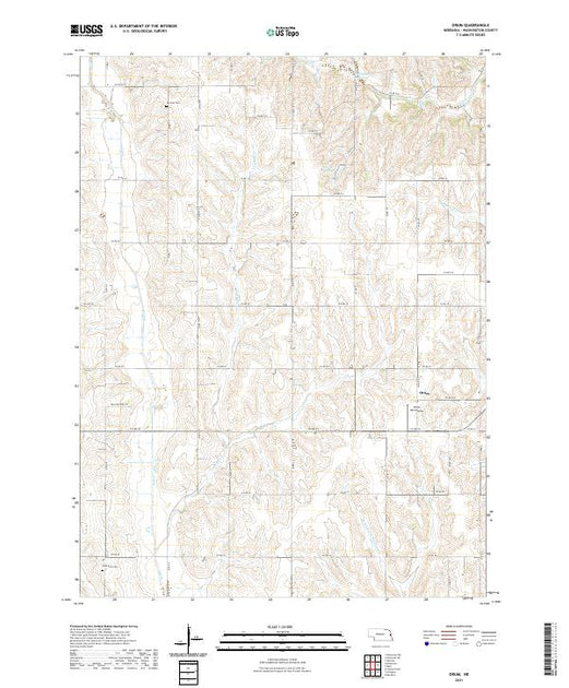 USGS US Topo 7.5-minute map for Orum NE 2021 – American Map Store