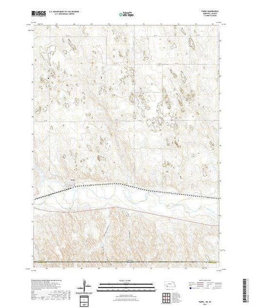 USGS US Topo 7.5-minute map for Parks NEKS 2021 – American Map Store