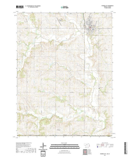 USGS US Topo 7.5-minute map for Pawnee City NEKS 2021 – American Map Store