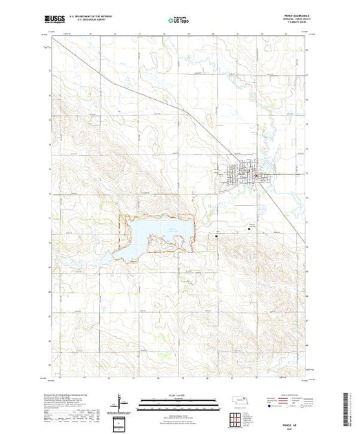 USGS US Topo 7.5-minute map for Pierce NE 2021 – American Map Store