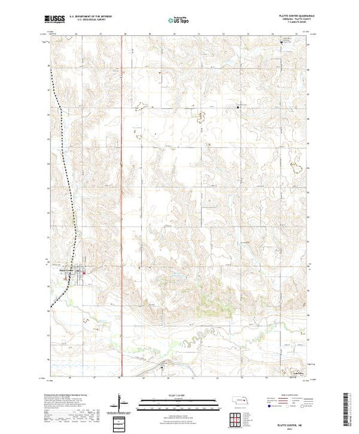 USGS US Topo 7.5-minute map for Platte Center NE 2021 – American Map Store
