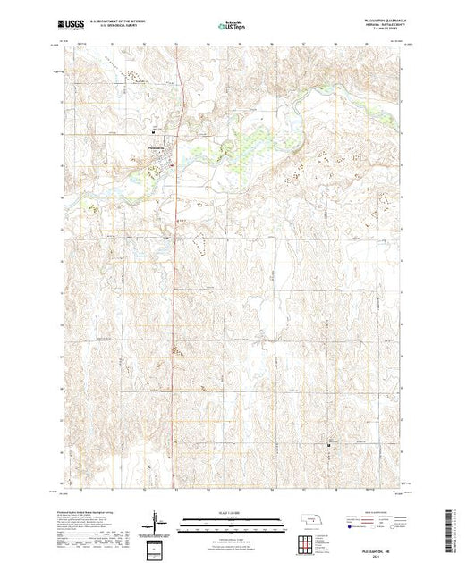USGS US Topo 7.5-minute map for Pleasanton NE 2021 – American Map Store