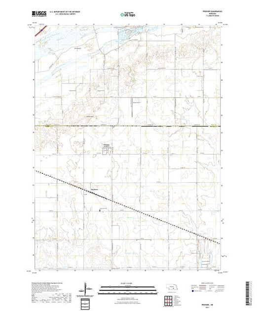 USGS US Topo 7.5-minute map for Prosser NE 2021 – American Map Store