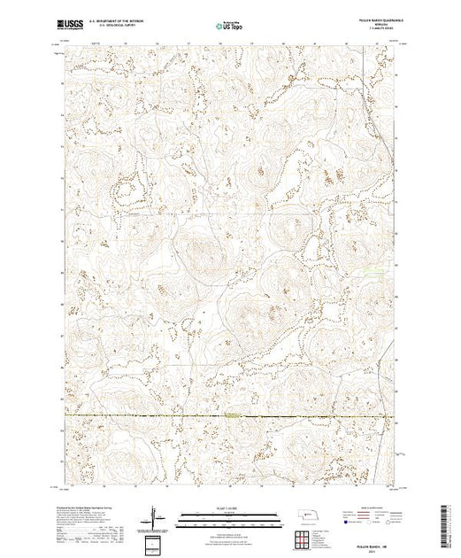 USGS US Topo 7.5-minute map for Pullen Ranch NE 2021 – American Map Store