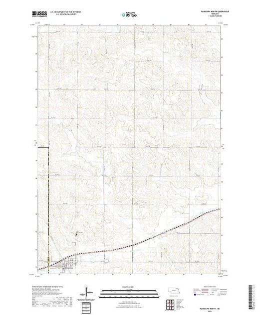 USGS US Topo 7.5-minute map for Randolph North NE 2021 – American Map Store