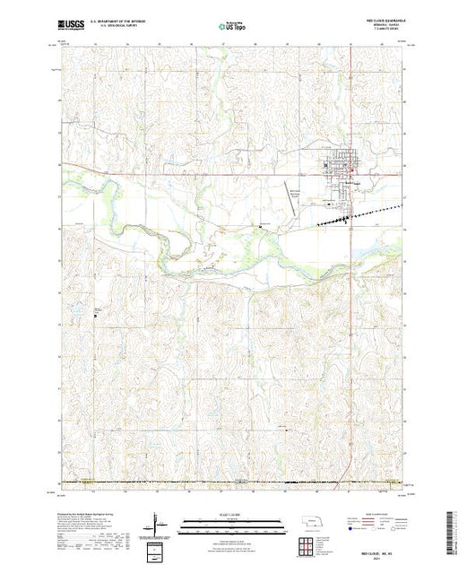 USGS US Topo 7.5-minute map for Red Cloud NEKS 2021 – American Map Store