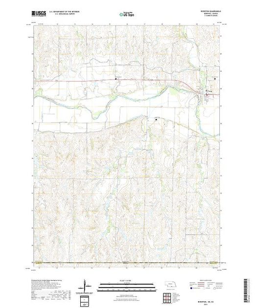 USGS US Topo 7.5-minute map for Riverton NEKS 2021 – American Map Store
