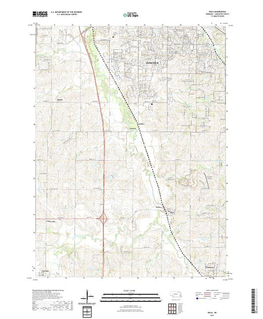 USGS US Topo 7.5-minute map for Roca NE 2021 – American Map Store