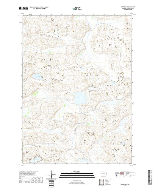 USGS US Topo 7.5-minute map for Round Lake NE 2021 – American Map Store