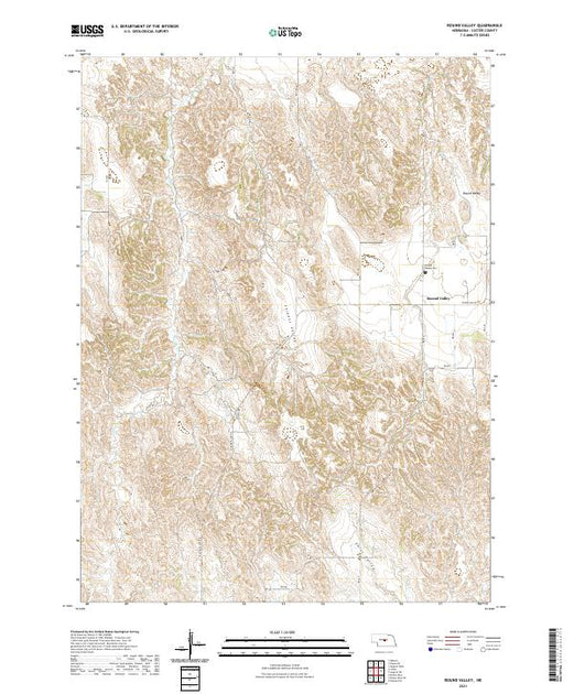 USGS US Topo 7.5-minute map for Round Valley NE 2021 – American Map Store