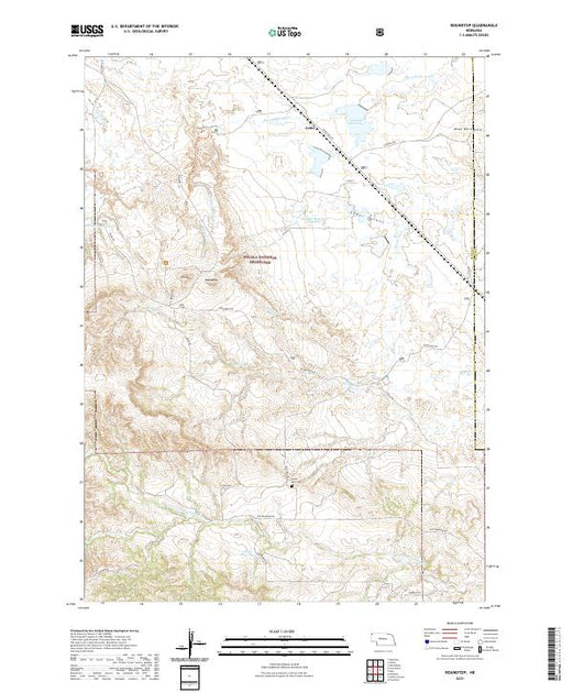 USGS US Topo 7.5-minute map for Roundtop NE 2021 – American Map Store