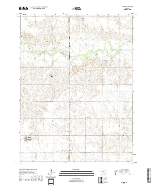 USGS US Topo 7.5-minute map for Ruskin NE 2021 – American Map Store
