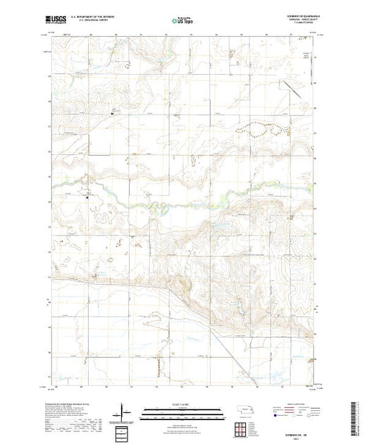 USGS US Topo 7.5-minute map for Scribner SW NE 2021 – American Map Store
