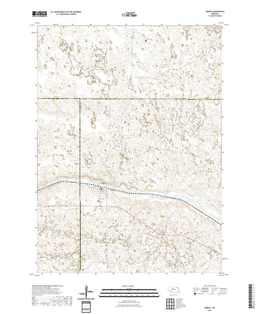 USGS US Topo 7.5-minute map for Seneca NE 2021 – American Map Store