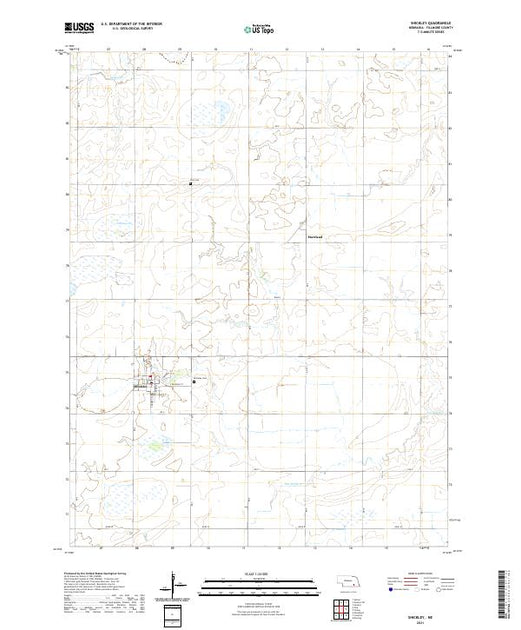 USGS US Topo 7.5-minute map for Shickley NE 2021 – American Map Store
