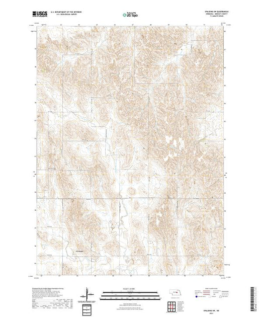 USGS US Topo 7.5-minute map for Spalding SW NE 2021 – American Map Store