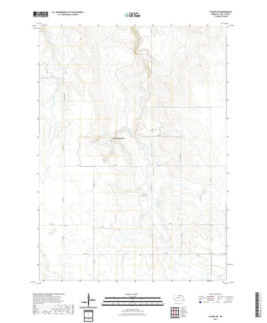 USGS US Topo 7.5-minute map for Stuart NE NE 2021 – American Map Store