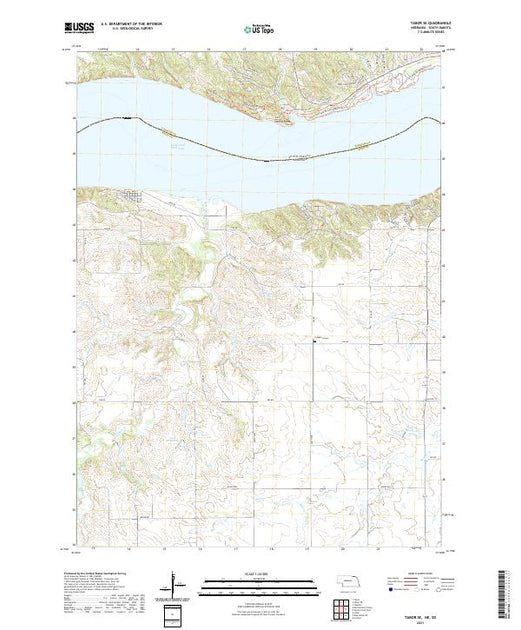 USGS US Topo 7.5-minute map for Tabor SE NESD 2021 – American Map Store