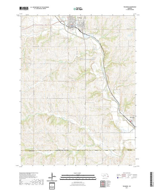 USGS US Topo 7.5-minute map for Tecumseh NE 2021 – American Map Store