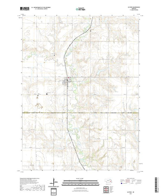 USGS US Topo 7.5-minute map for Ulysses NE 2021 – American Map Store