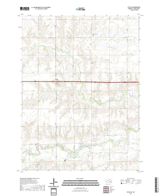 USGS US Topo 7.5-minute map for Utica SW NE 2021 – American Map Store