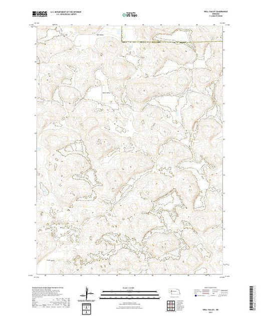USGS US Topo 7.5-minute map for Well Valley NE 2021 – American Map Store
