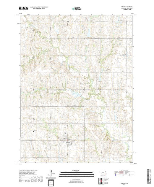 USGS US Topo 7.5-minute map for Western NE 2021 – American Map Store