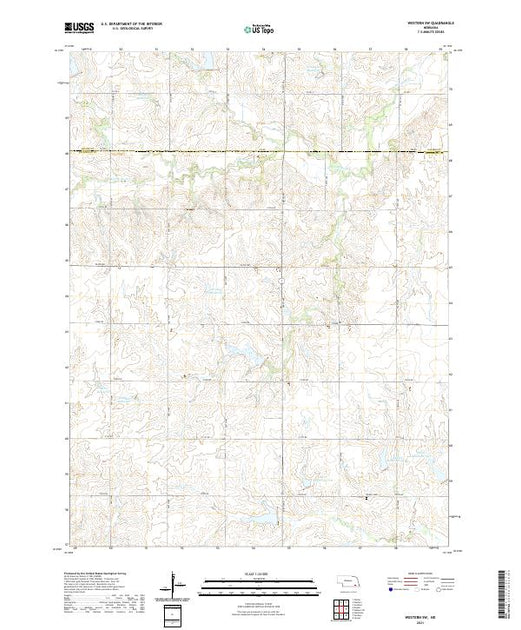 USGS US Topo 7.5-minute map for Western SW NE 2021 – American Map Store